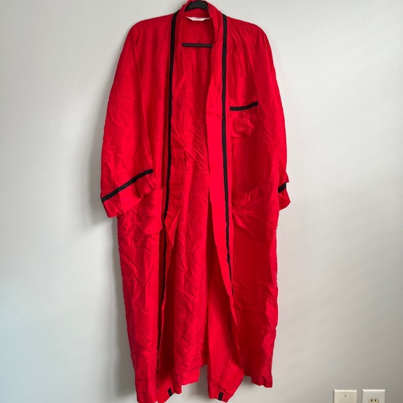 Dior | Jackets & Coats | Christian Dior Vintage Silk Red Robe Mens Os ...